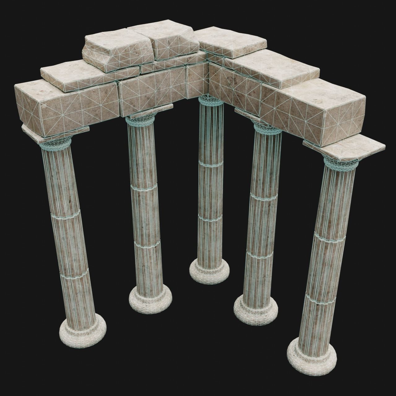 3D model ANCIENT RUIN GREEK ROMAN TEMPLE MONUMENT STATUE COLUMN PACK VR ...