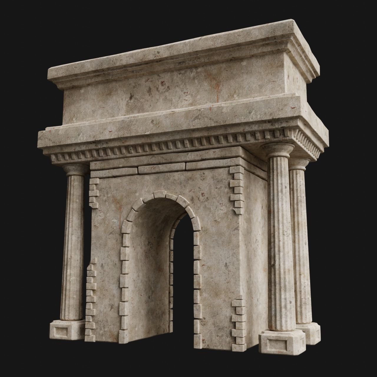 3D model ANCIENT RUIN GREEK ROMAN TEMPLE MONUMENT STATUE COLUMN PACK VR ...