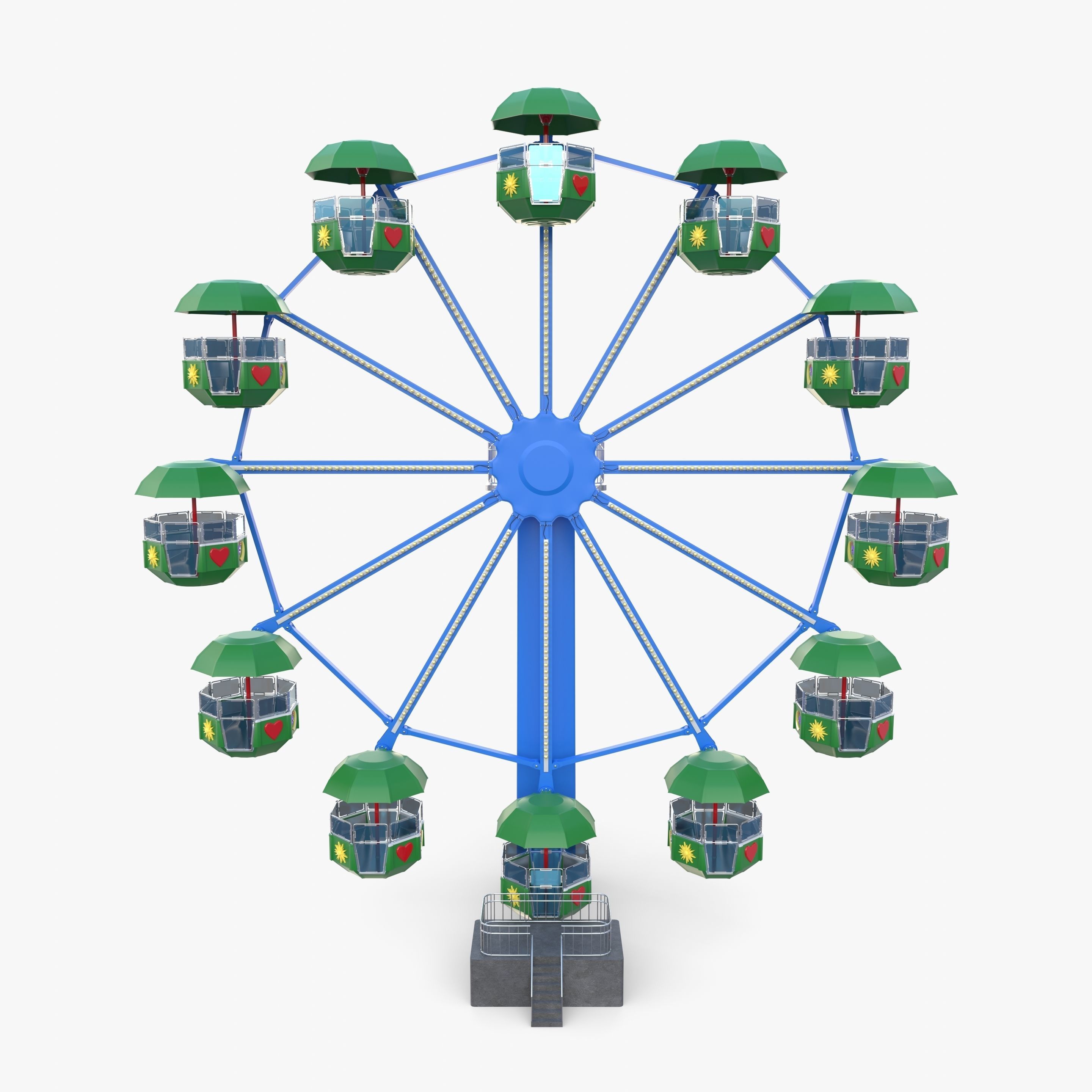3D model Ferris wheel v2 VR / AR / low-poly | CGTrader