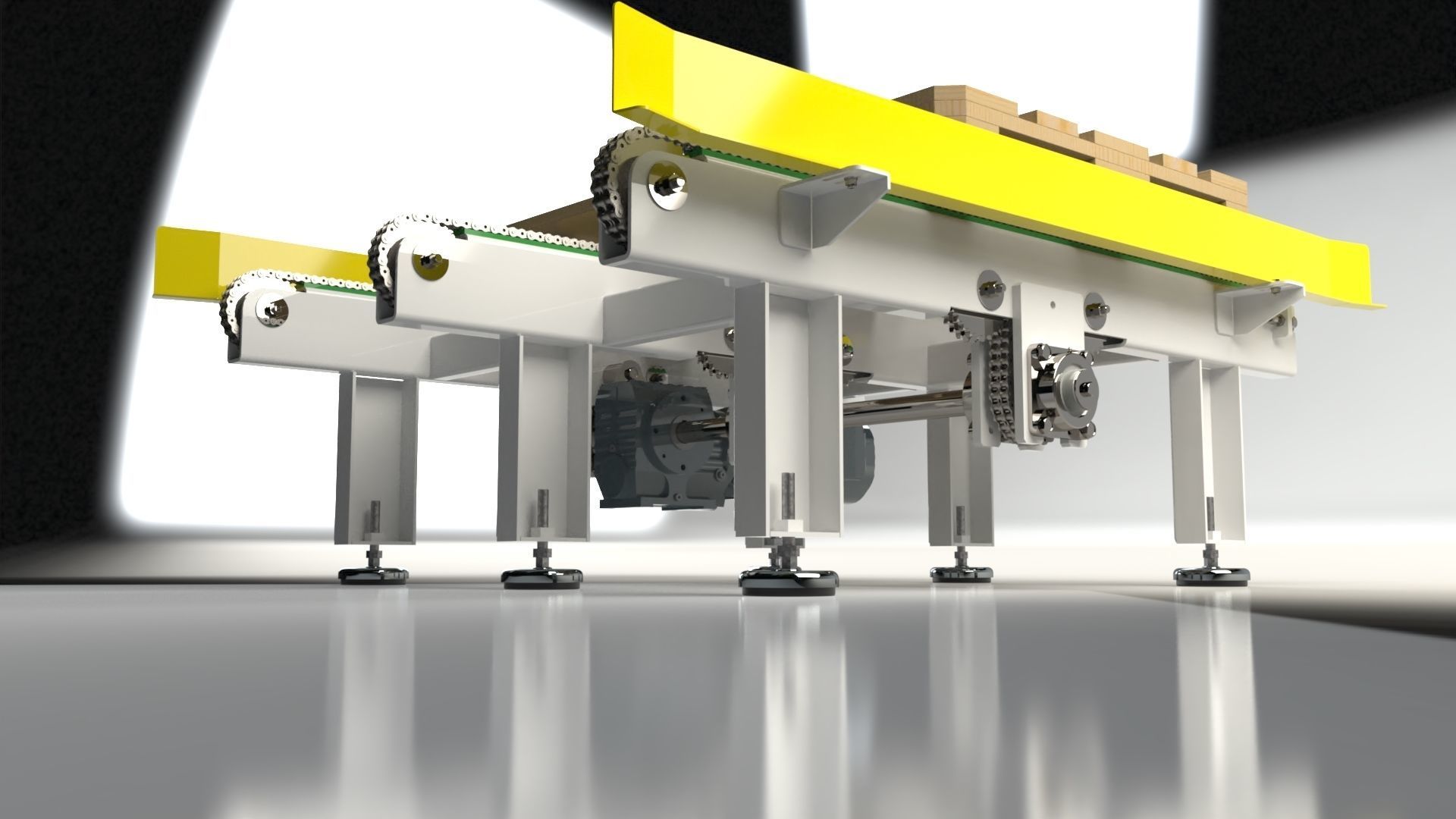 Pallet Chain Conveyor 3D model animated rigged | CGTrader