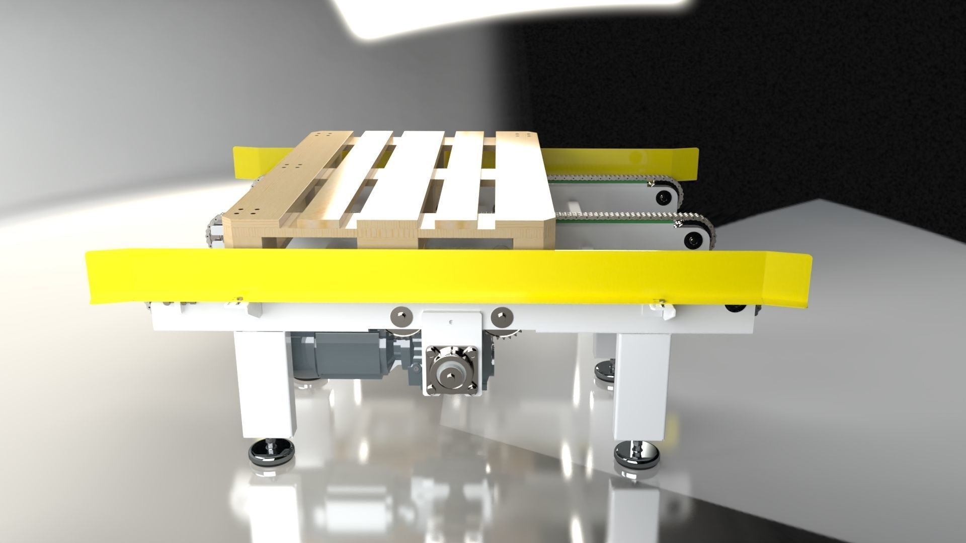 Pallet Chain Conveyor 3D model animated rigged | CGTrader