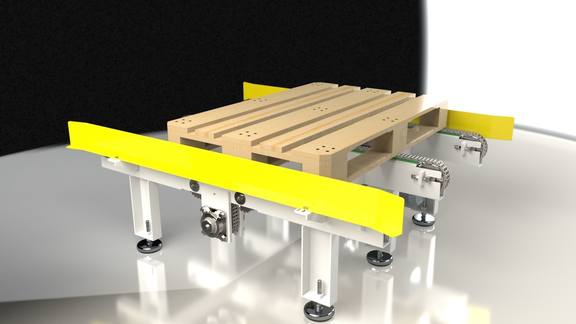 Pallet Chain Conveyor 3D model animated rigged | CGTrader