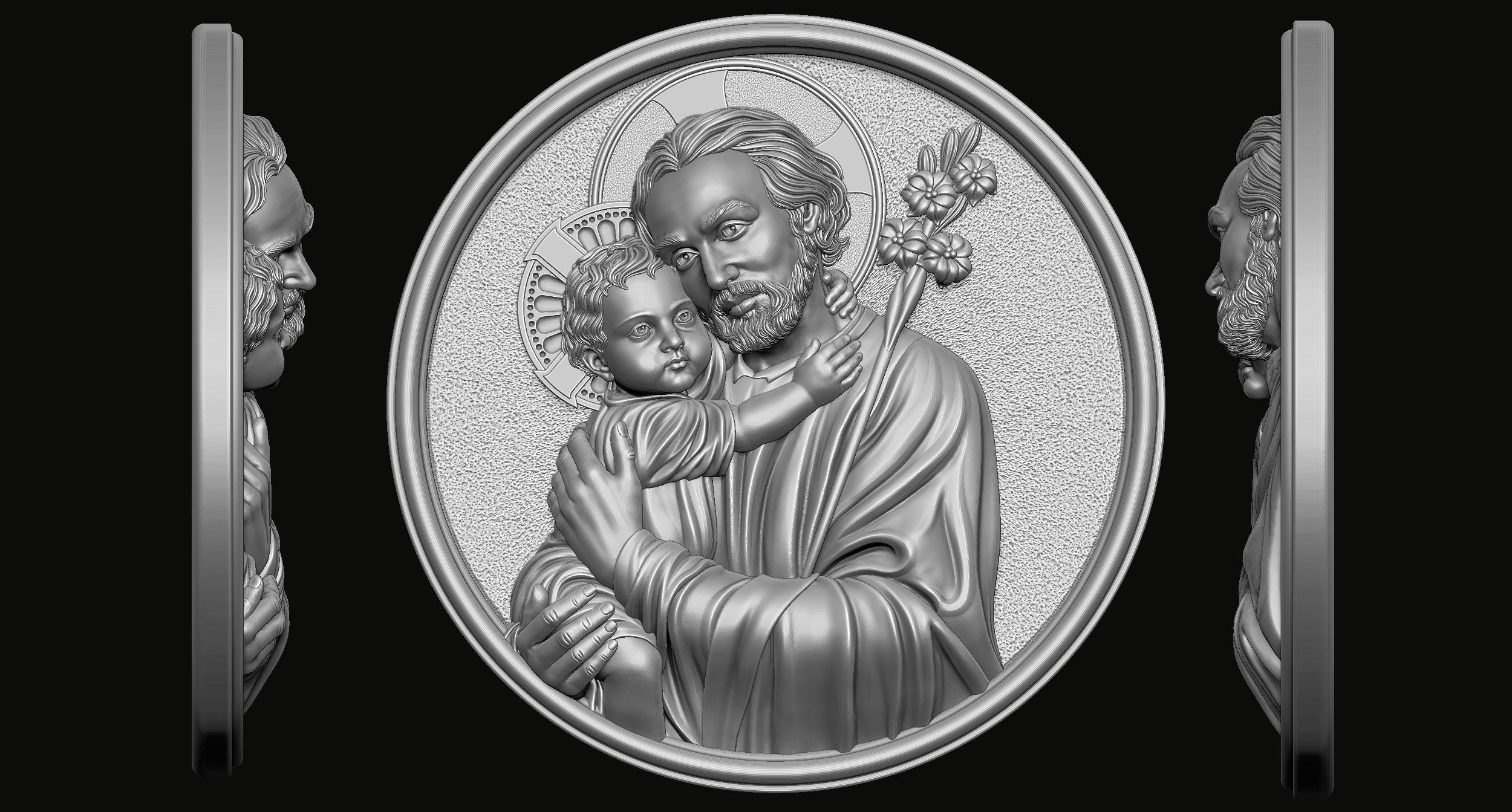 Saint Joseph pendant 3D model 3D printable | CGTrader