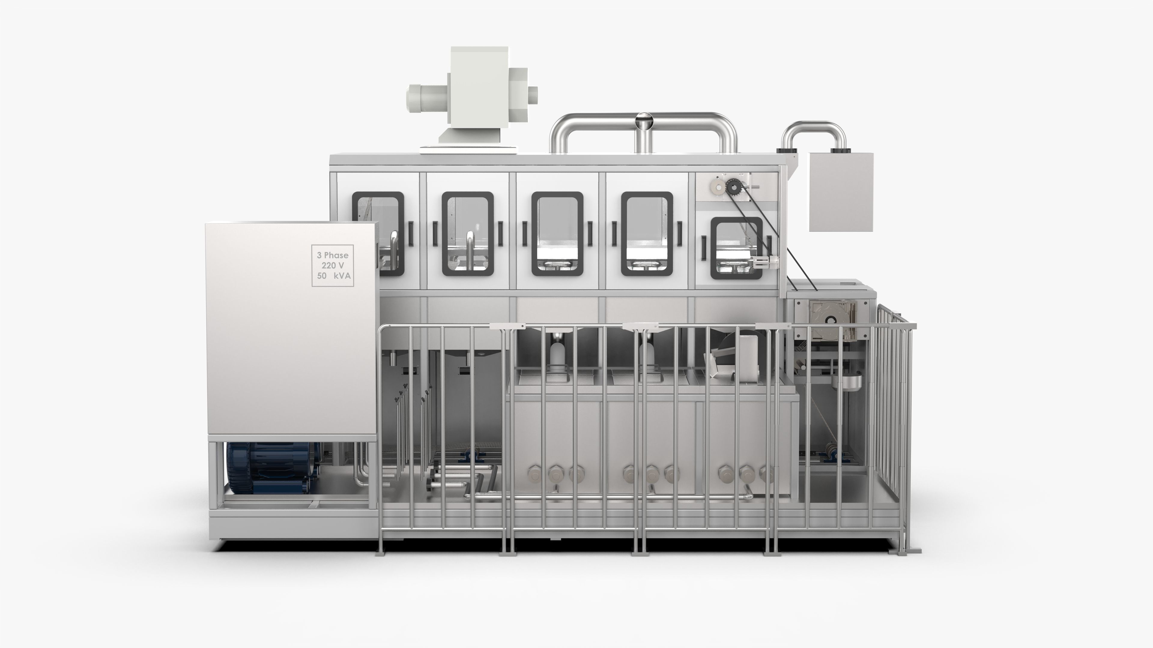 Automatic Conveyor Washing Machine 3D model | CGTrader