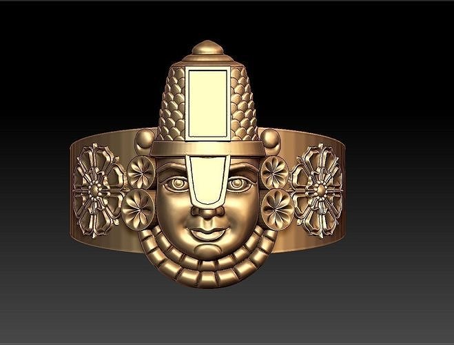 THIRUPATHI BALAJI RING 3D model 3D printable | CGTrader