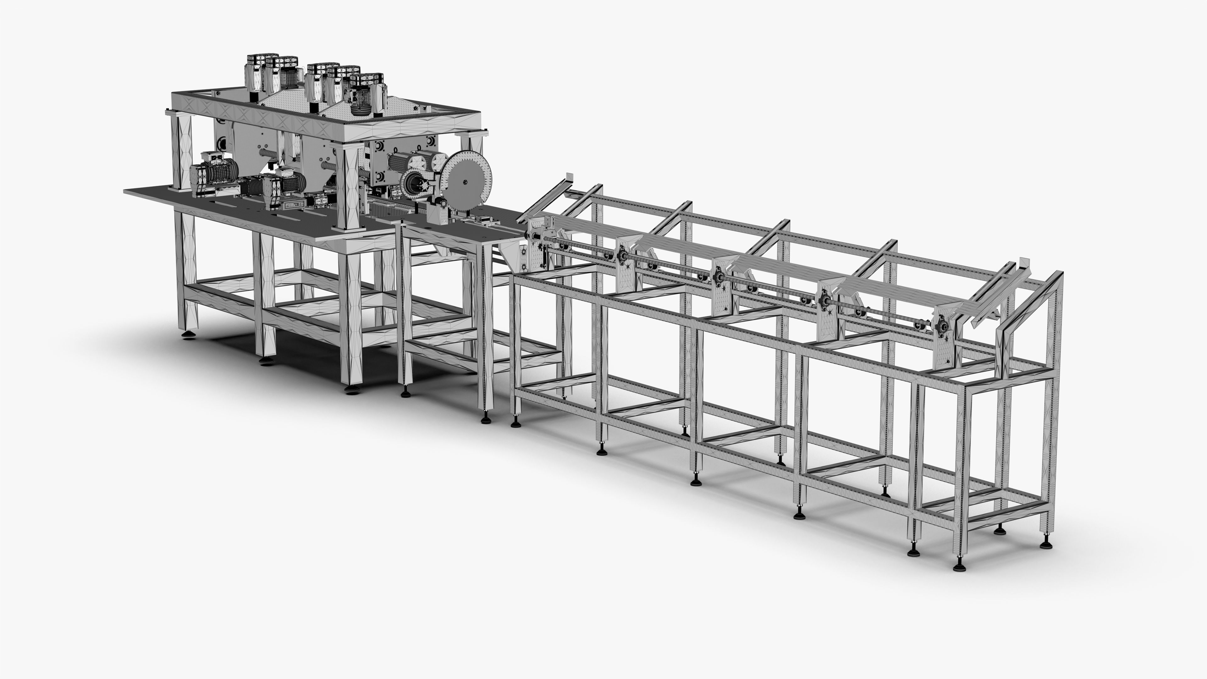 Square Tube Bar Feed Cutting Drilling and Tapping Machine 3D model ...
