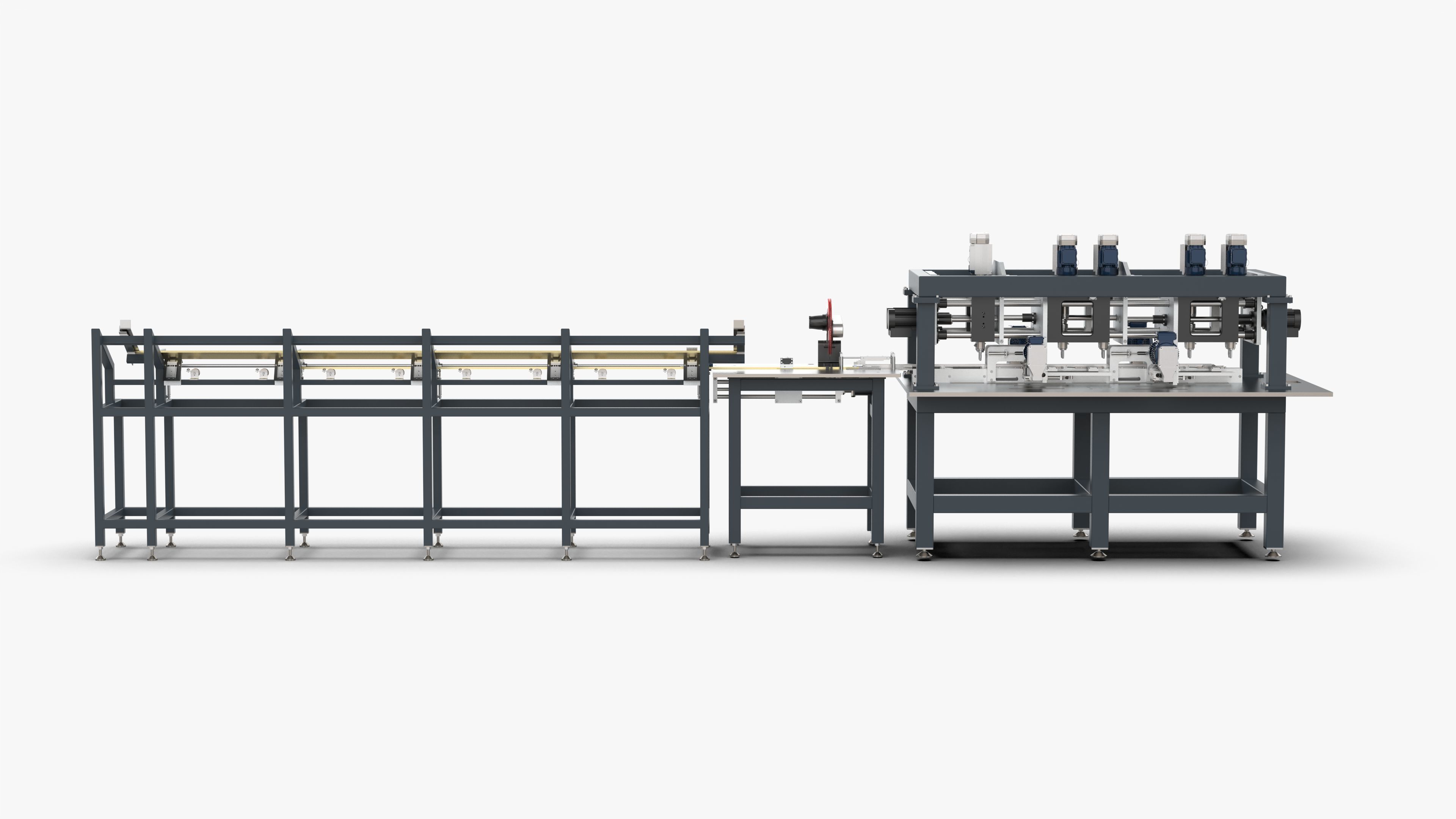 Square Tube Bar Feed Cutting Drilling and Tapping Machine 3D model ...