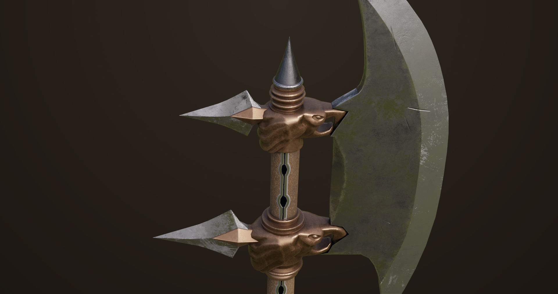 3D model Battle Axe 15 All PBR Unity UE Textures Included VR / AR / low ...