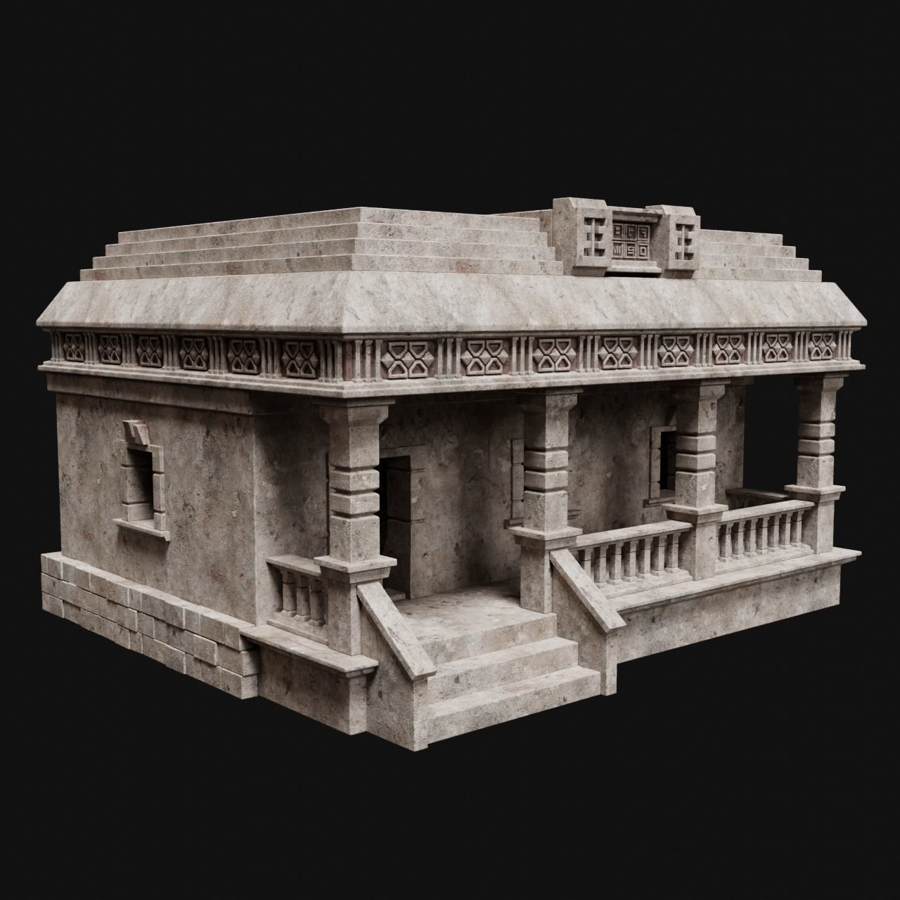 3D model AZTEC MAYAN INCA MESOAMERICA STONE HOUSE TEMPLE COLLECTION VR ...