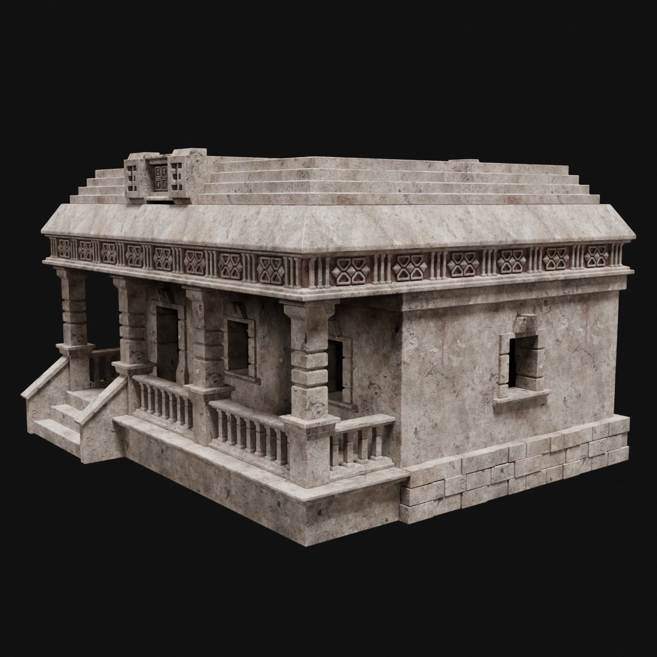 3D model AZTEC MAYAN INCA MESOAMERICA STONE HOUSE TEMPLE COLLECTION VR ...