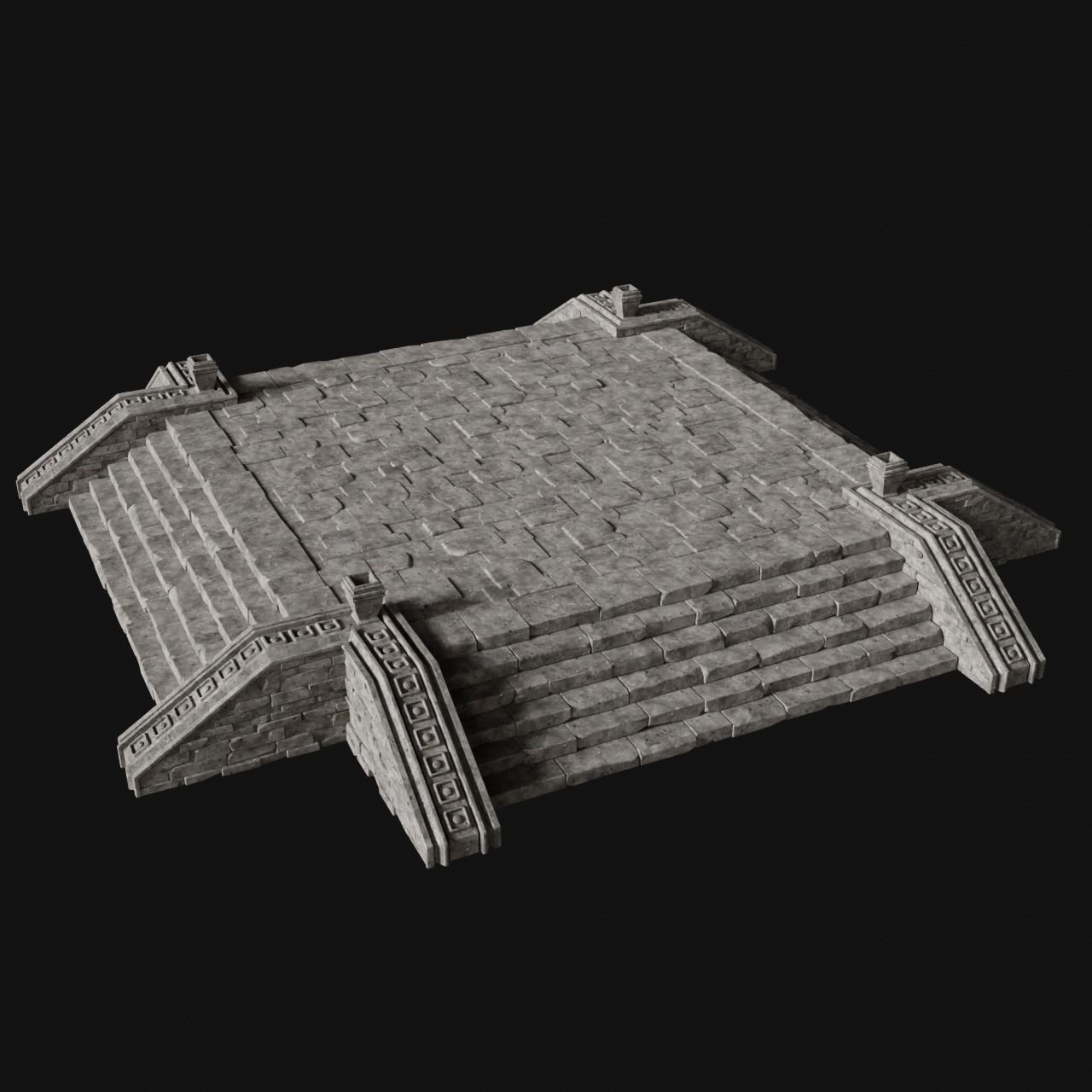 3D model AZTEC MAYAN INCA MESOAMERICA STONE PLATFORM STAIRS COLLECTION ...