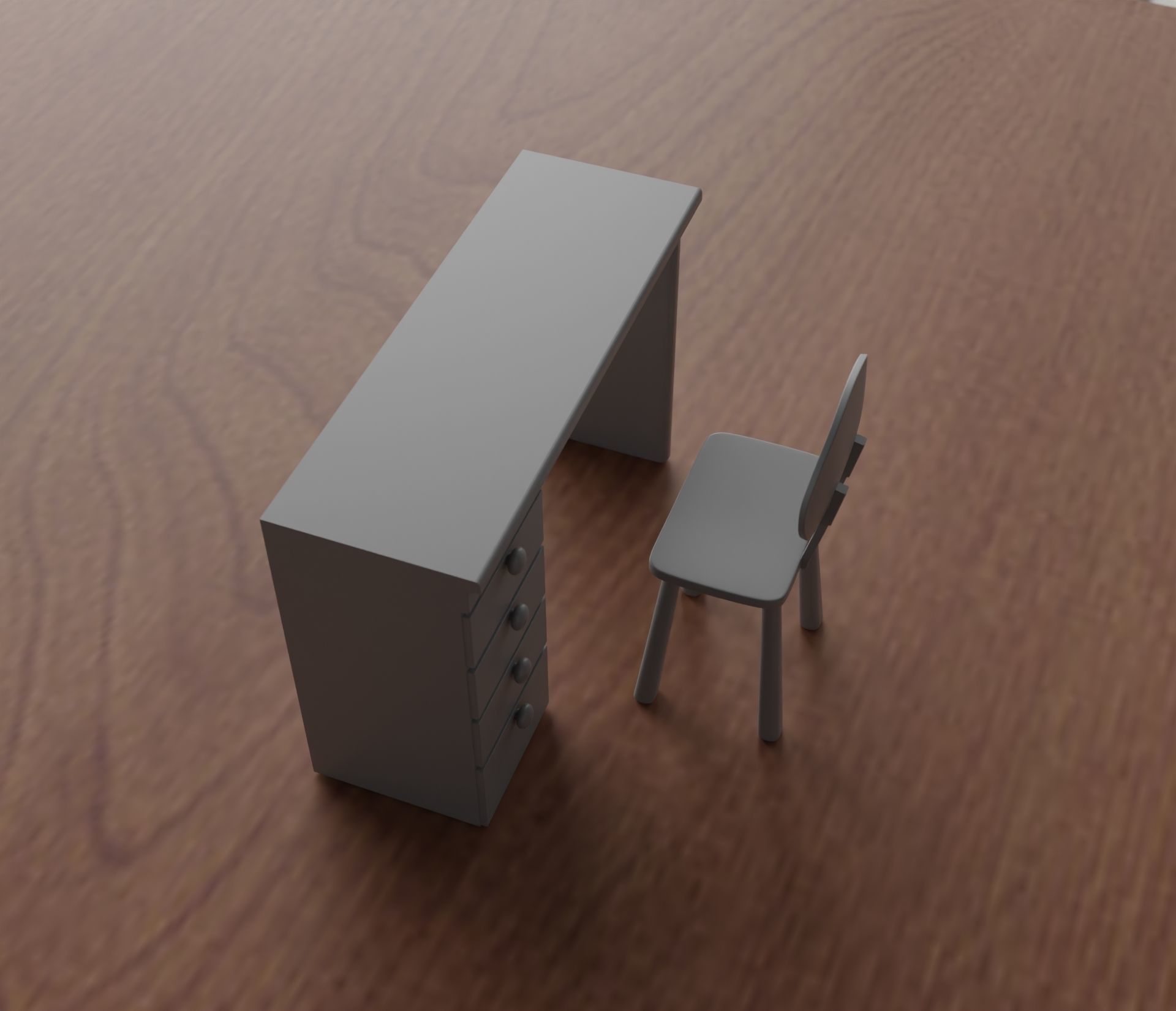 WOOD DESK 3D model 3D printable | CGTrader