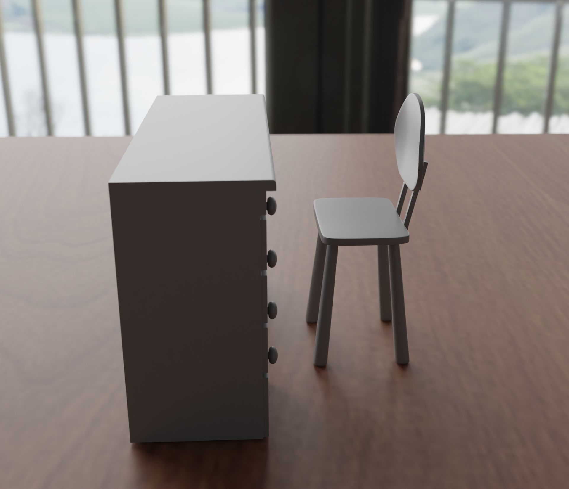 WOOD DESK 3D model 3D printable | CGTrader