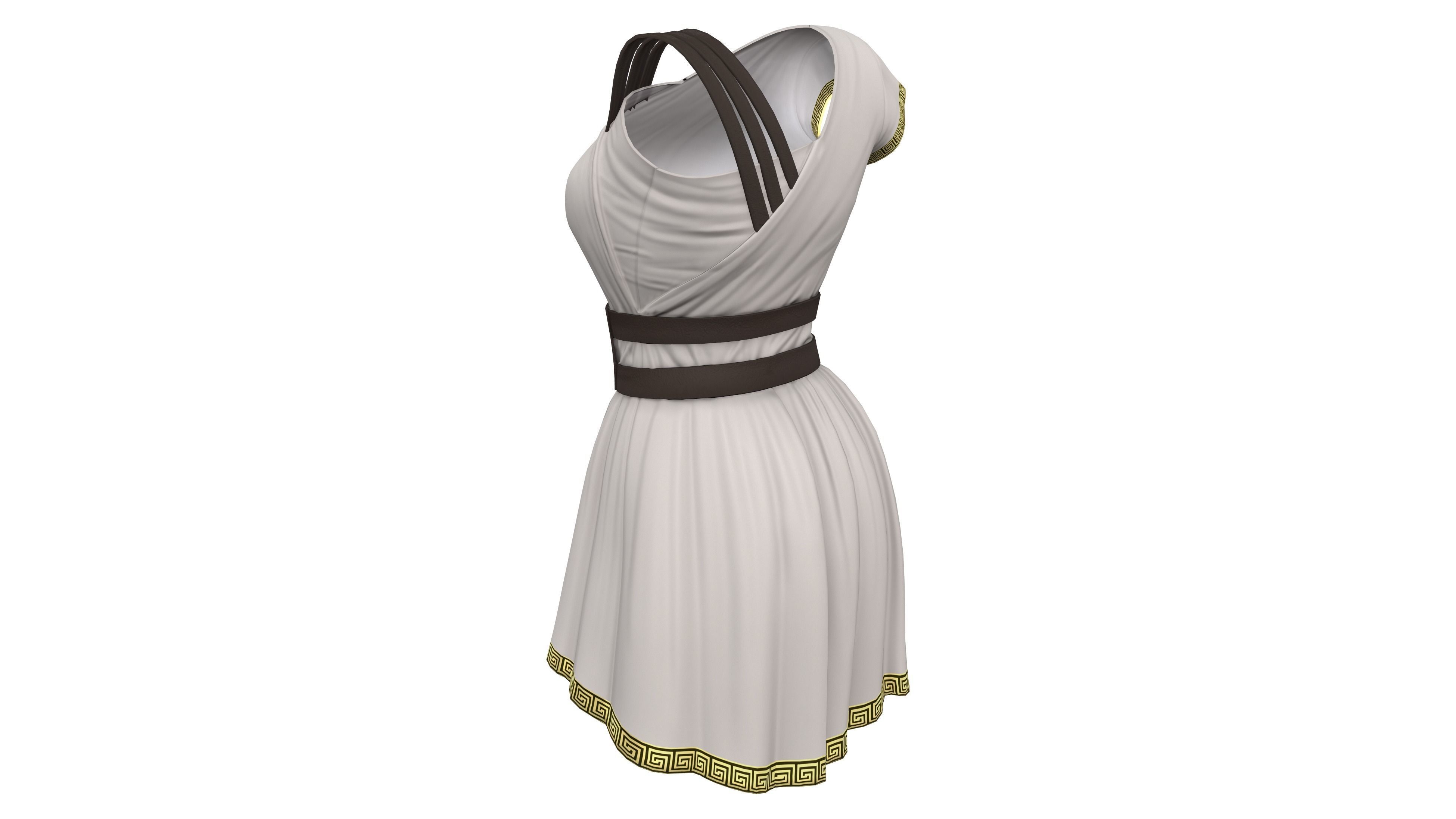 3D model Female Gladiator Roman Mini Toga Dress VR / AR / low-poly ...