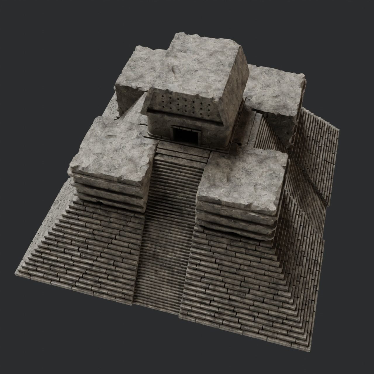 3D model PYRAMID TEMPLE AZTEC MAYAN INCA PLATFORM STAIRS COLLECTION VR ...
