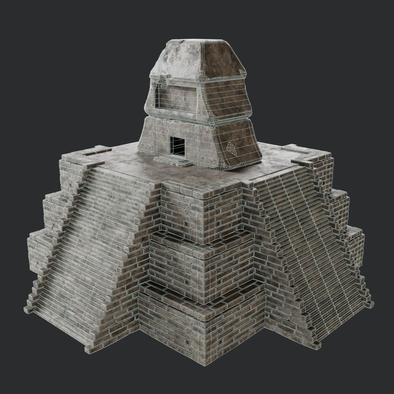 3D model PYRAMID TEMPLE AZTEC MAYAN INCA PLATFORM STAIRS COLLECTION VR ...