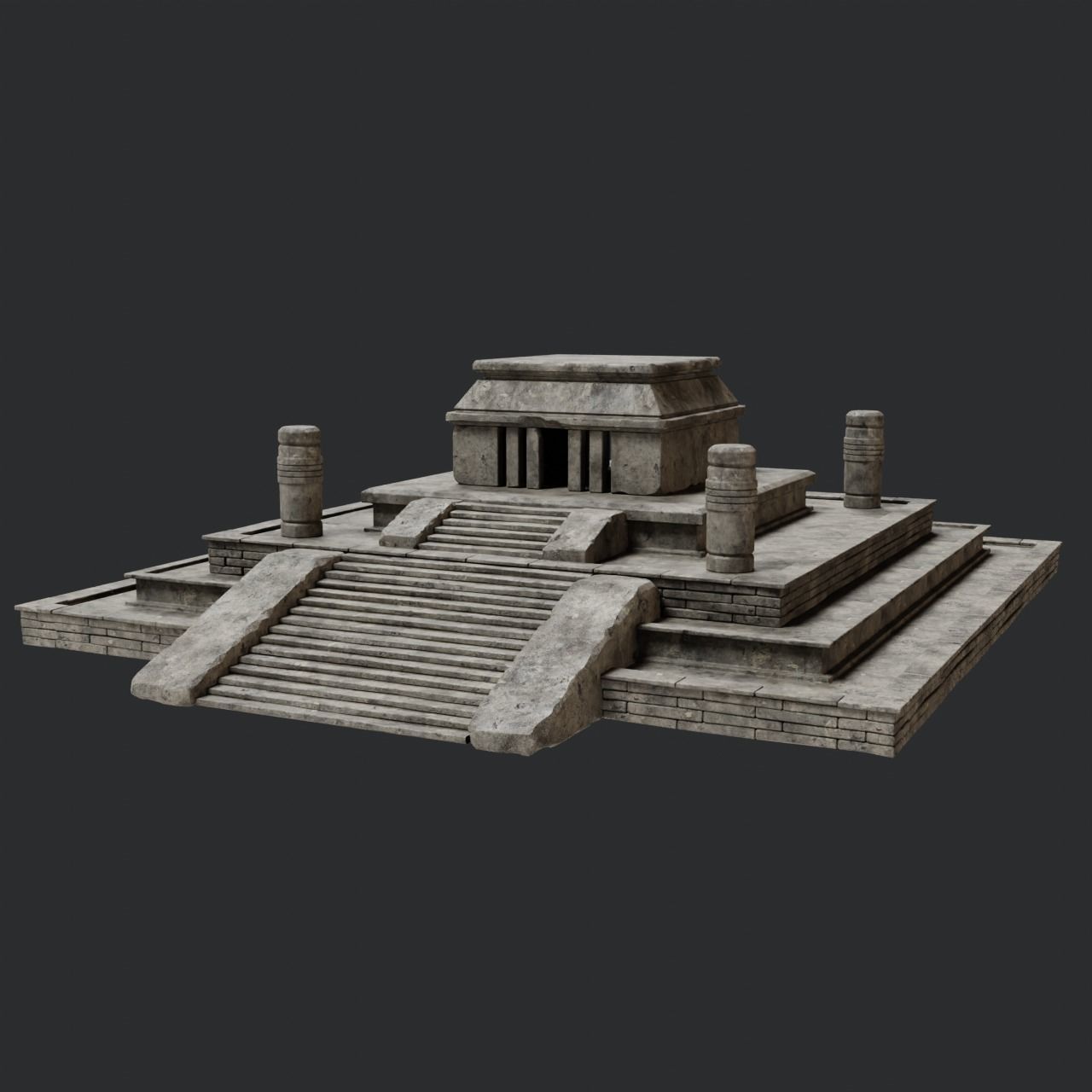 3D model PYRAMID TEMPLE AZTEC MAYAN INCA PLATFORM STAIRS COLLECTION VR ...