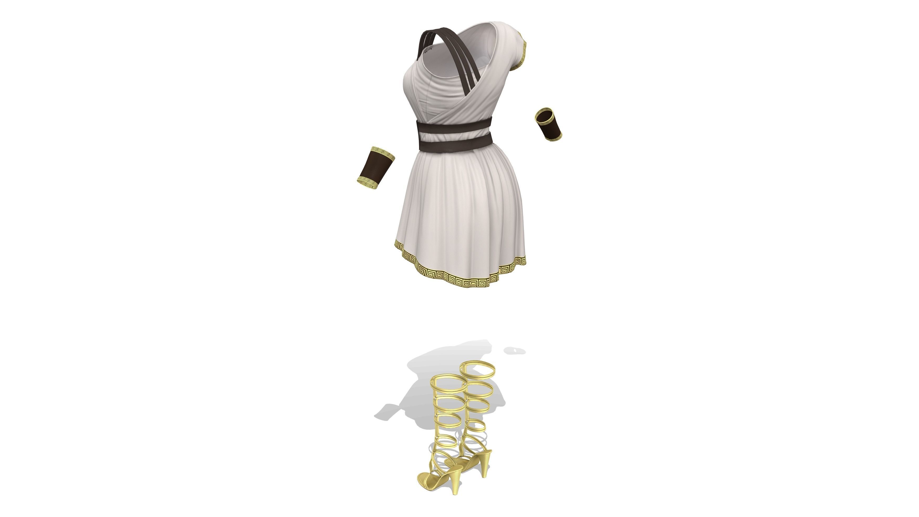 3D model Female Roman Gladiator Mini Outfit VR / AR / low-poly | CGTrader