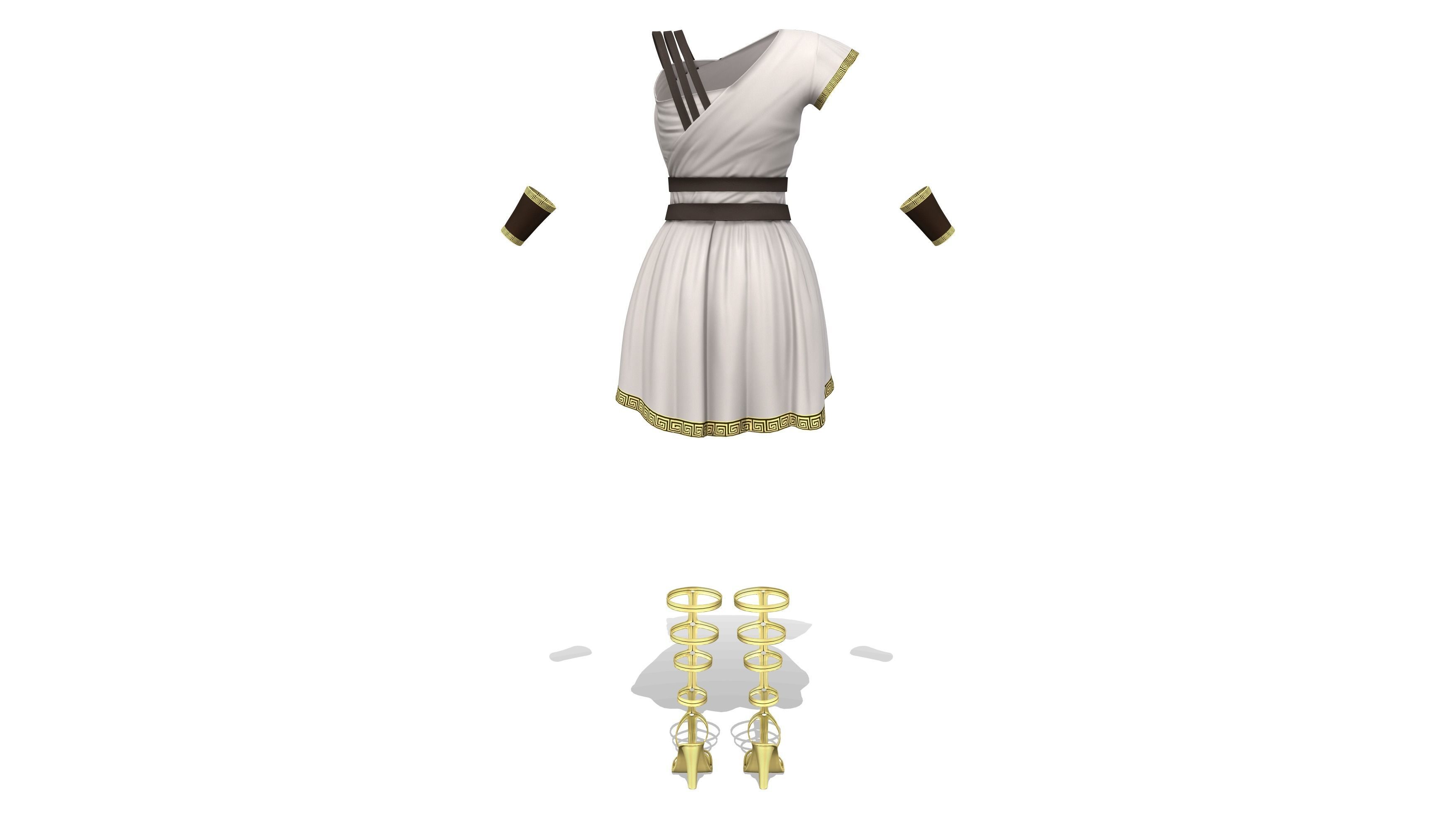 3D model Female Roman Gladiator Mini Outfit VR / AR / low-poly | CGTrader