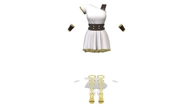 3D model Female Roman Gladiator Mini Outfit VR / AR / low-poly | CGTrader