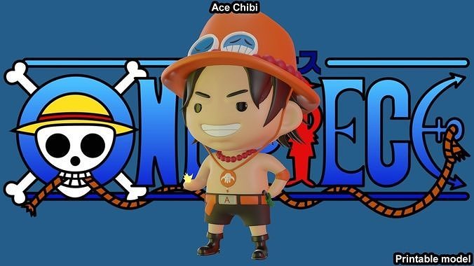 Ace Chibi - One Piece 3D model 3D printable | CGTrader