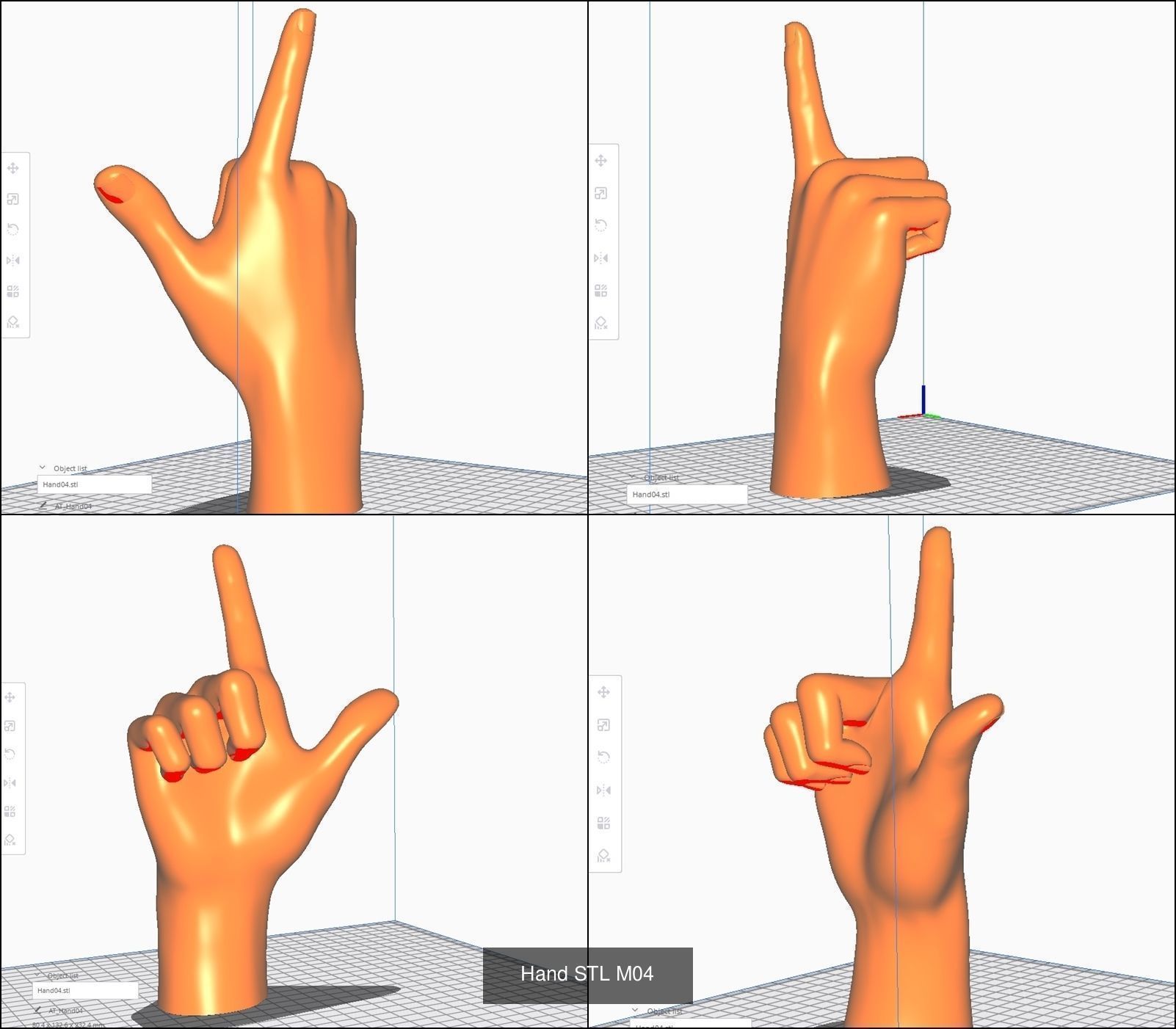 Hand for 3D printing Col01- 10 Poses 3D Model Collection | CGTrader