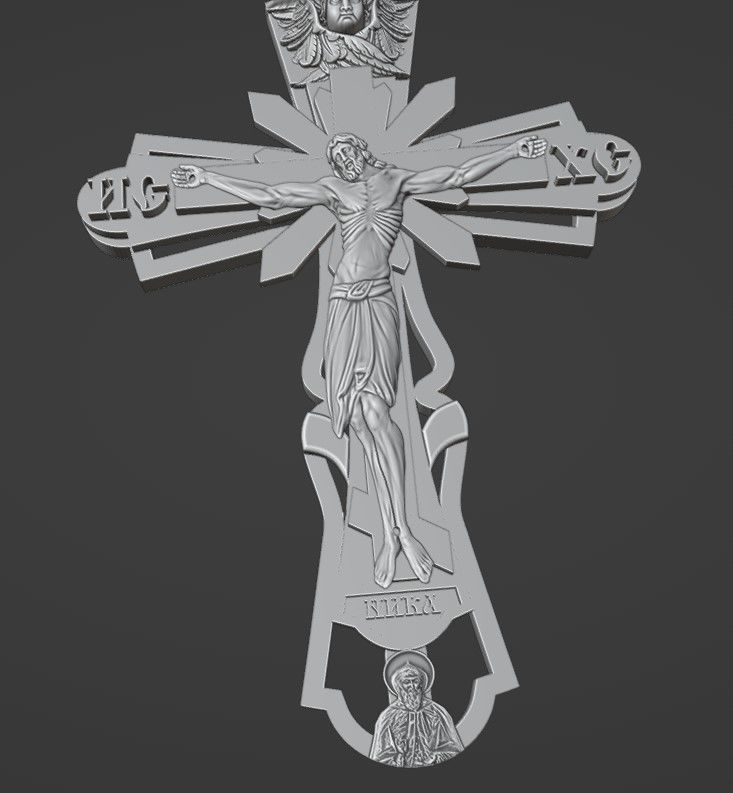 Cross with Jesus in 4 parts 3D model 3D printable | CGTrader