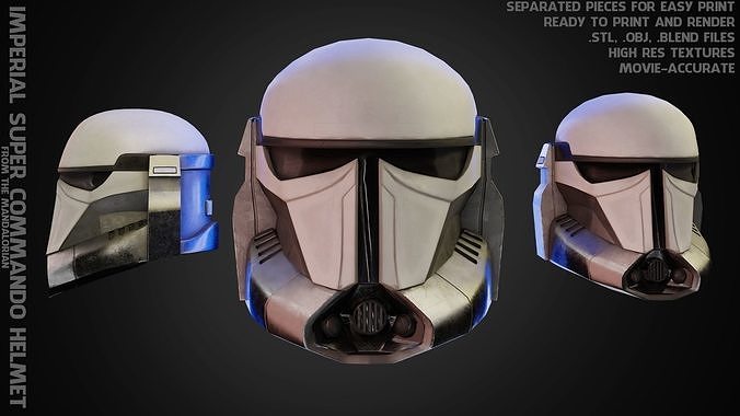 The Mandalorian Imperial Super Commandos Helmet for Cosplay 3D model 3D ...