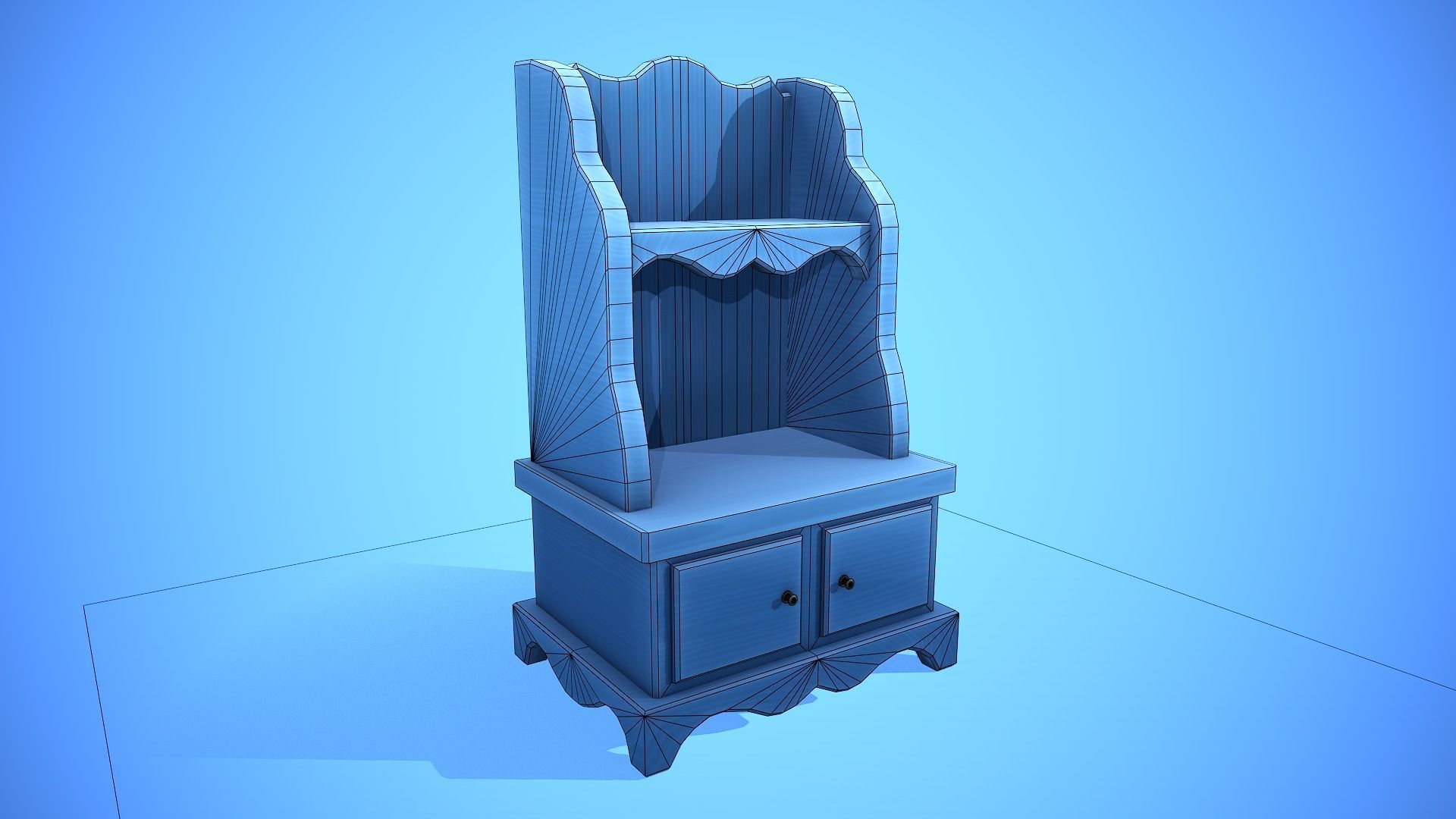 3D model RUSTIC CUPBOARD FURNITURE CARTOON STYLIZED VR / AR / low-poly ...