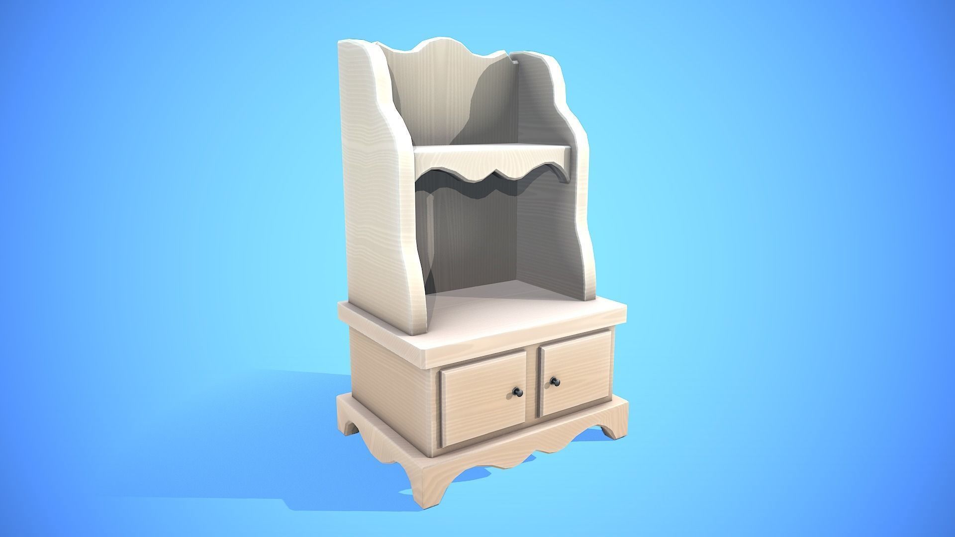3D model RUSTIC CUPBOARD FURNITURE CARTOON STYLIZED VR / AR / low-poly ...