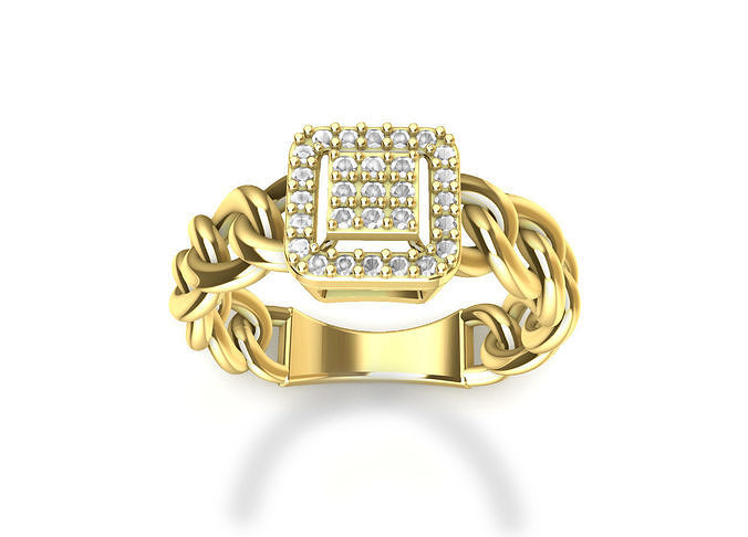 Chain Ring Diamond 3D model 3D printable | CGTrader
