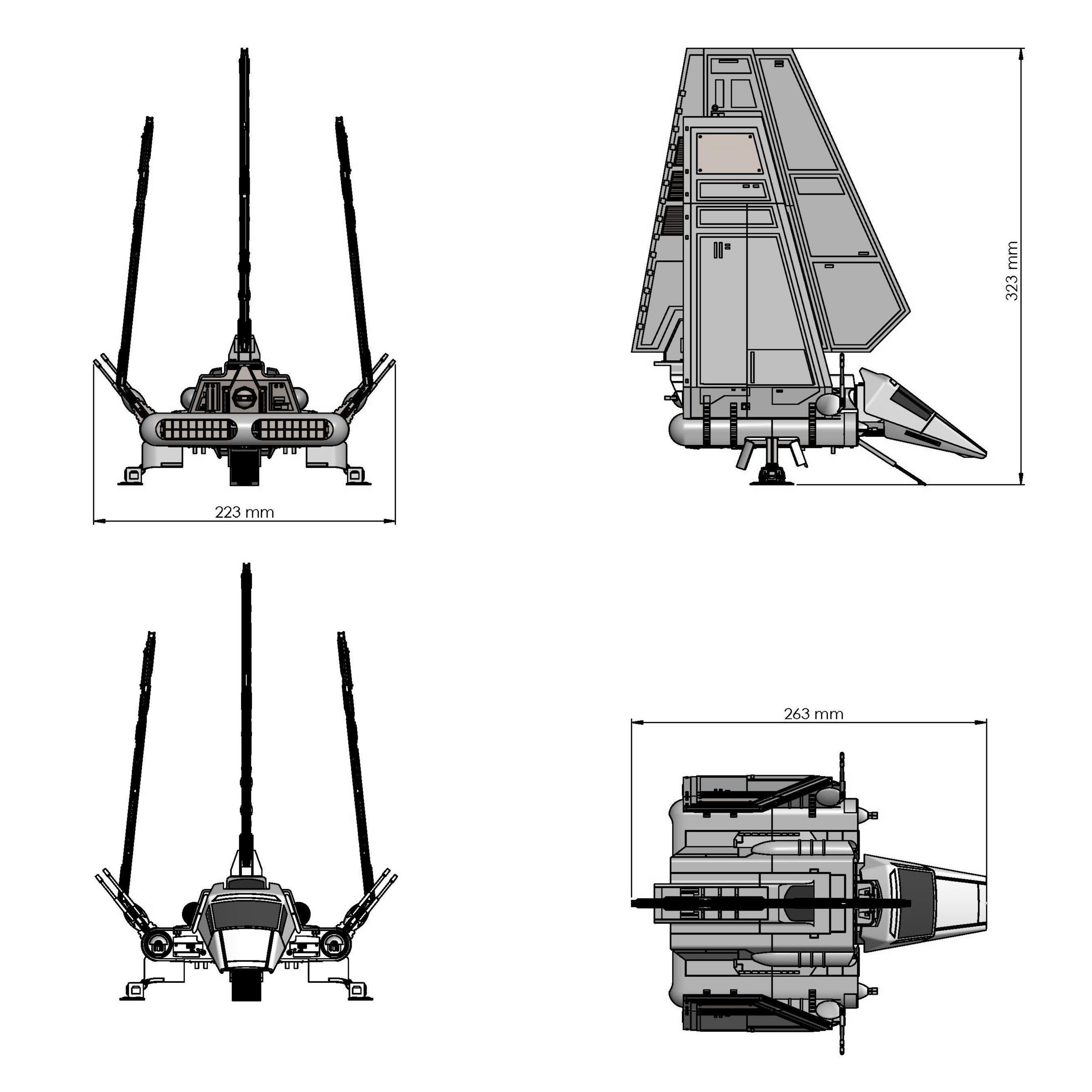 STAR WARS LAMBDA SHUTTLE ARTICULATED PRINTABLE WITH INSTRUCTIONS 3D model 3D printable | CGTrader