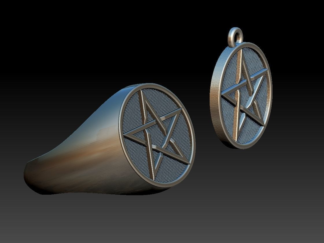 Pentagram Ring and Pendant 3D model 3D printable | CGTrader