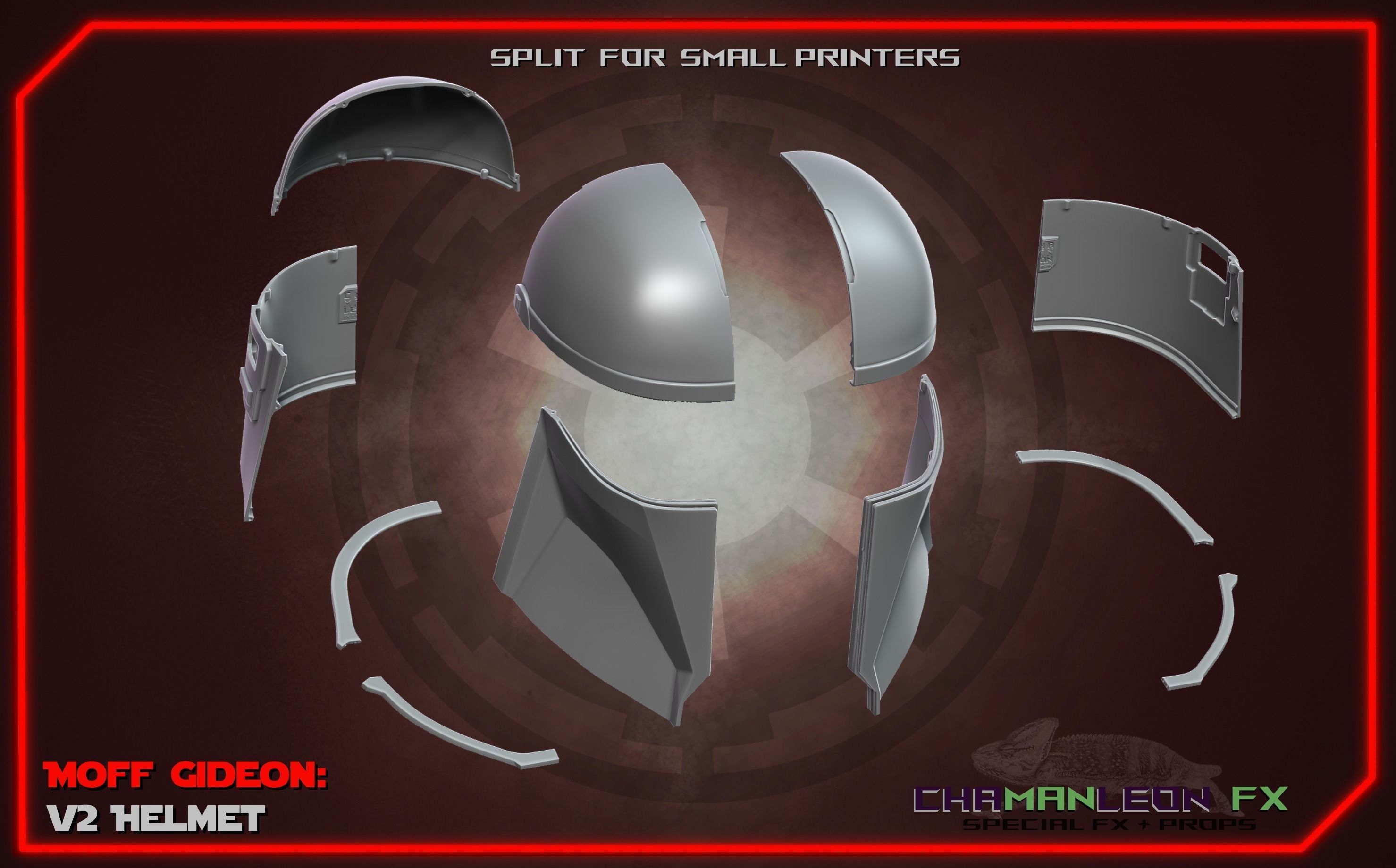 Moff Gideon Helmet Mandalorian 3D Print Cosplay Armor 3D model 3D ...