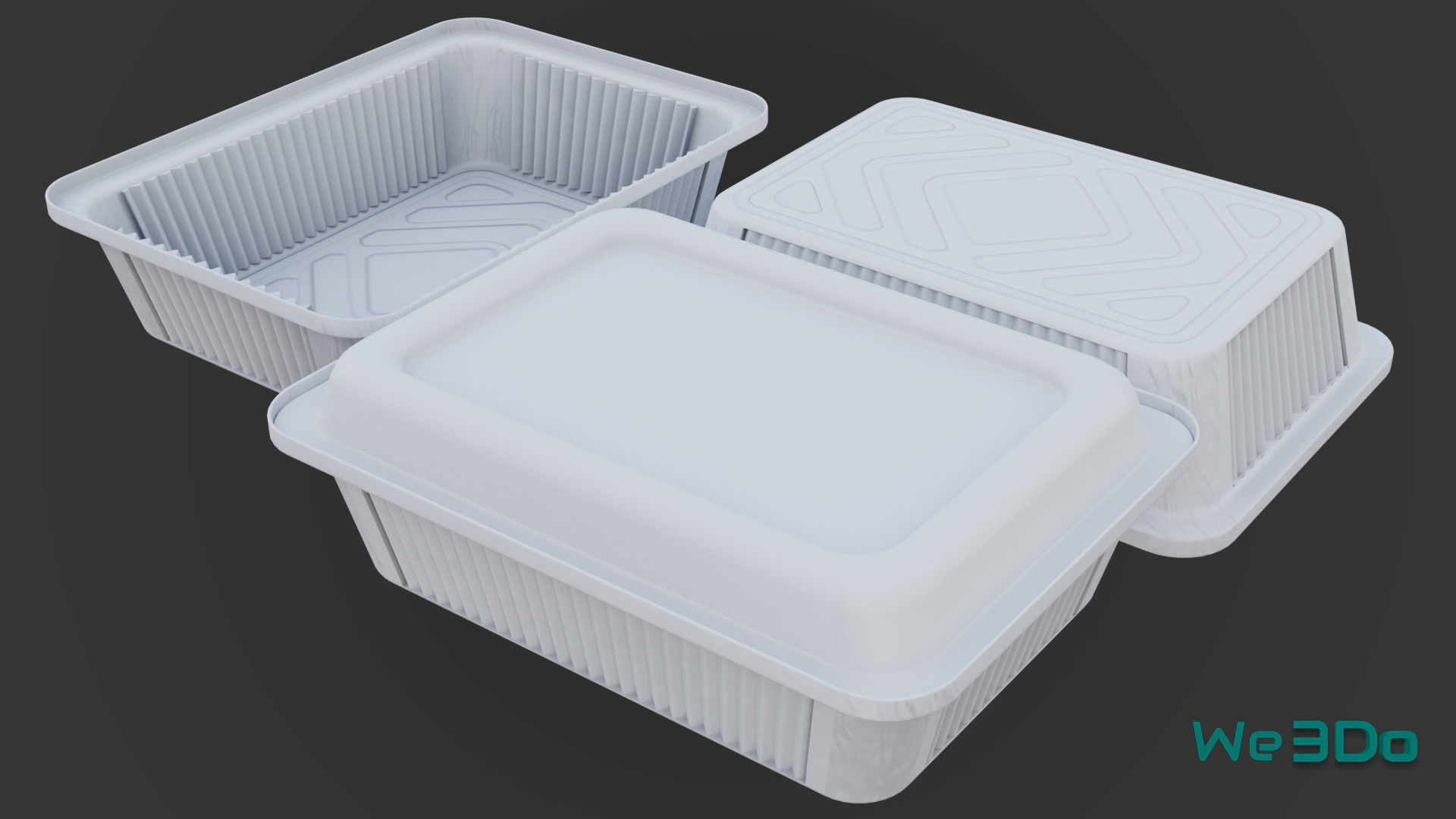 3D model Aluminum Food Containers with Lids VR / AR / low-poly | CGTrader