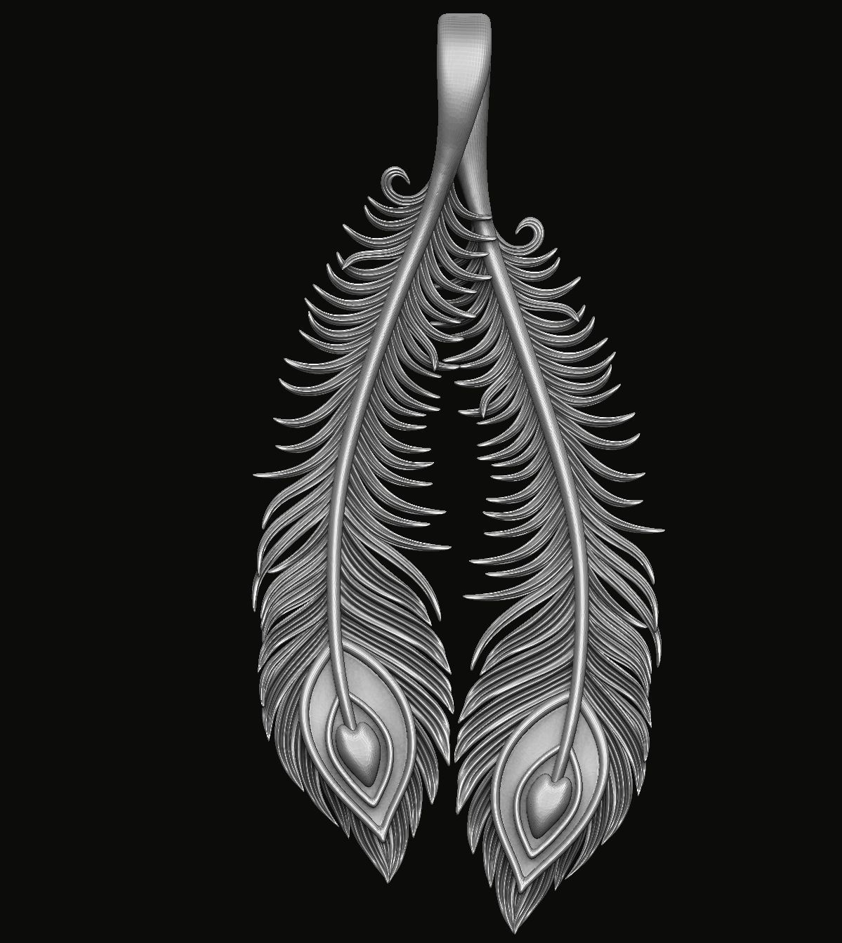 Phoenix feathers Pendant 3D model 3D printable | CGTrader
