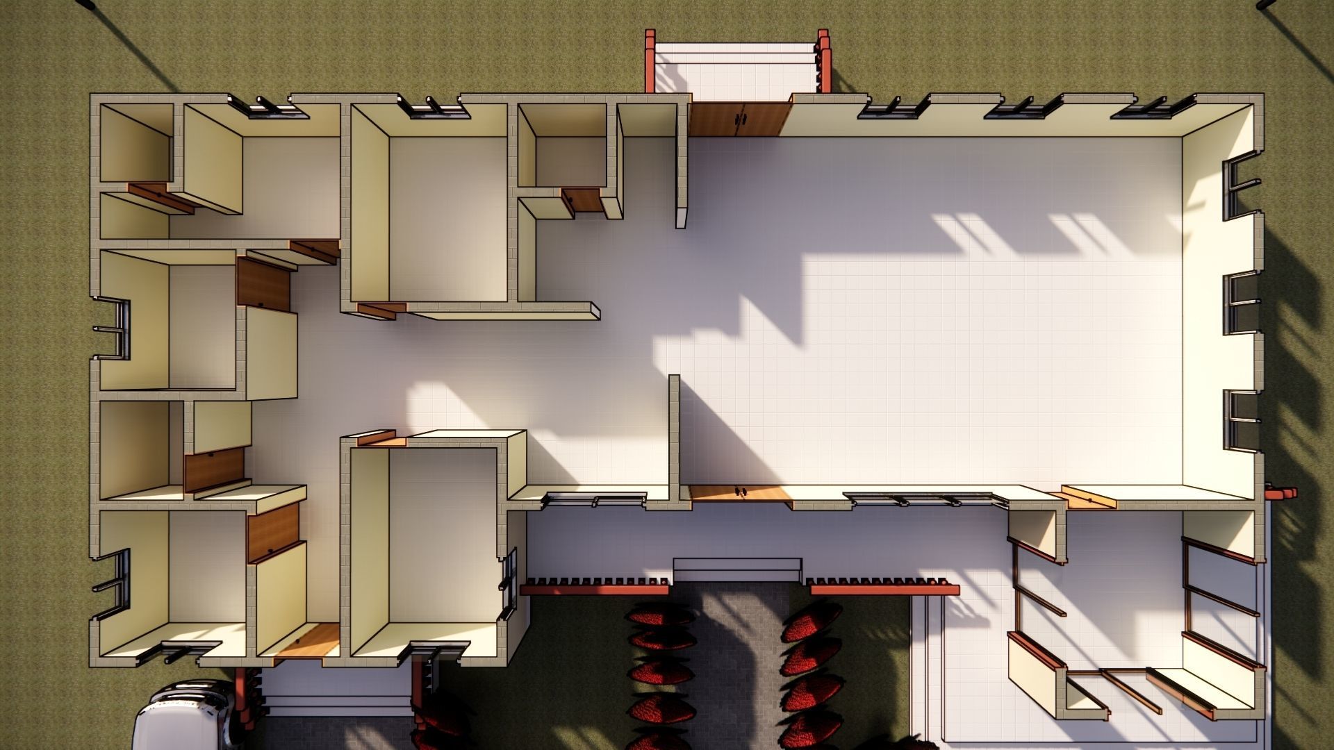 Resort house pitched roof with swimming pool in Revit 3D model | CGTrader