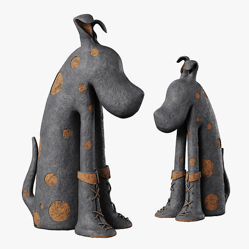 Sculpture in Clay Spotted Dog 3D model rigged | CGTrader