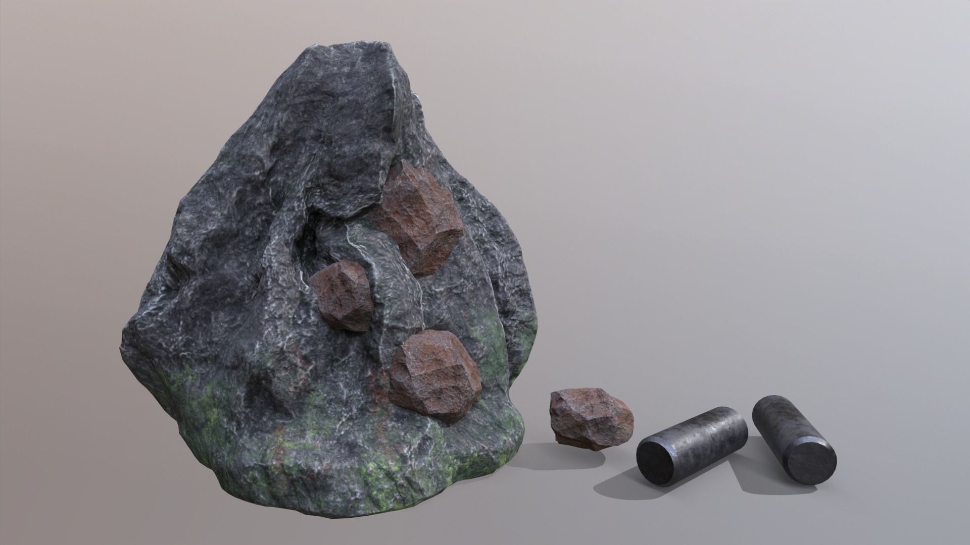 3D model Iron ore and refined iron resource deposit VR / AR / low-poly ...