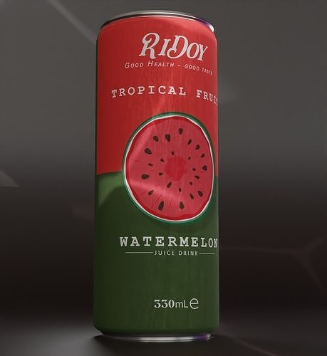 Juice can model with label texture in 3D free 3D model animated | CGTrader