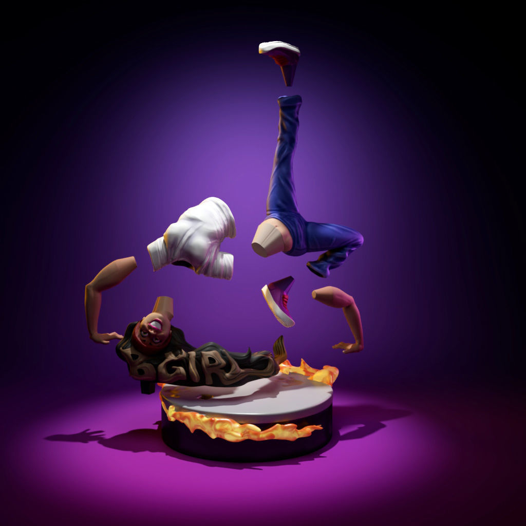 B-Girl - Freeze Style 3D model 3D printable | CGTrader