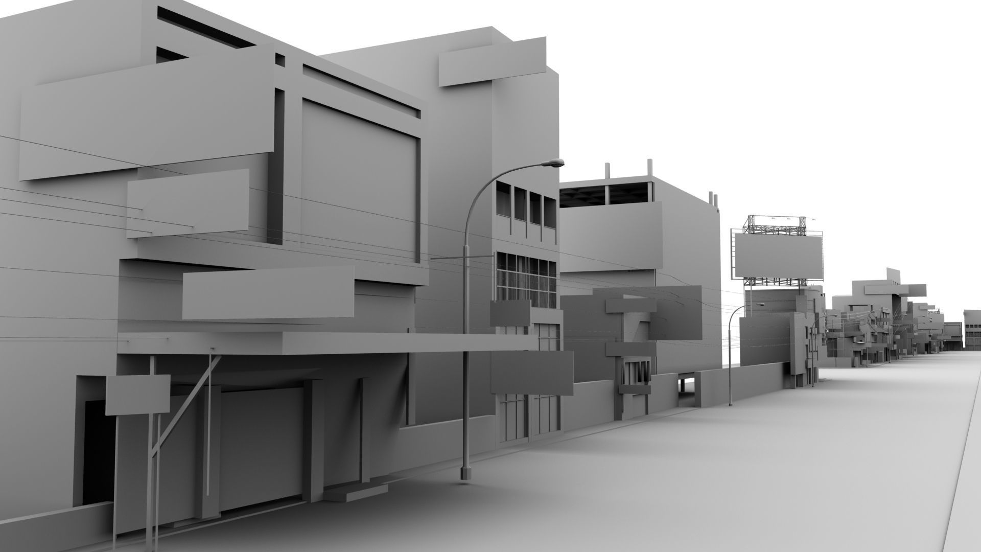 india street 3d model 3D model | CGTrader