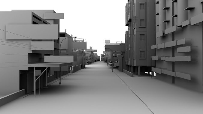 india street 3d model 3D model | CGTrader