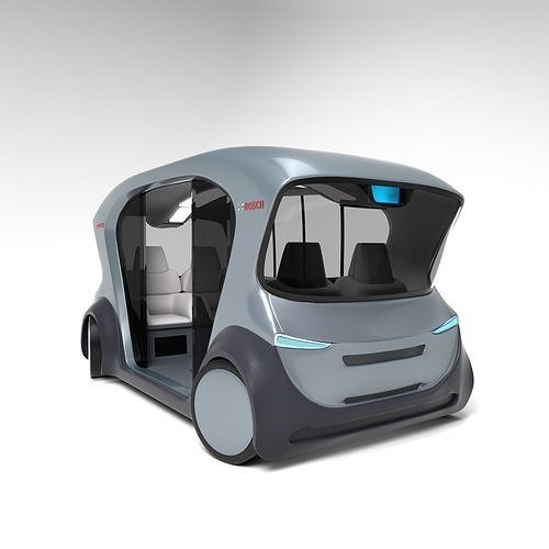 Autonomous Bosch Shuttle Car 3D model animated rigged | CGTrader