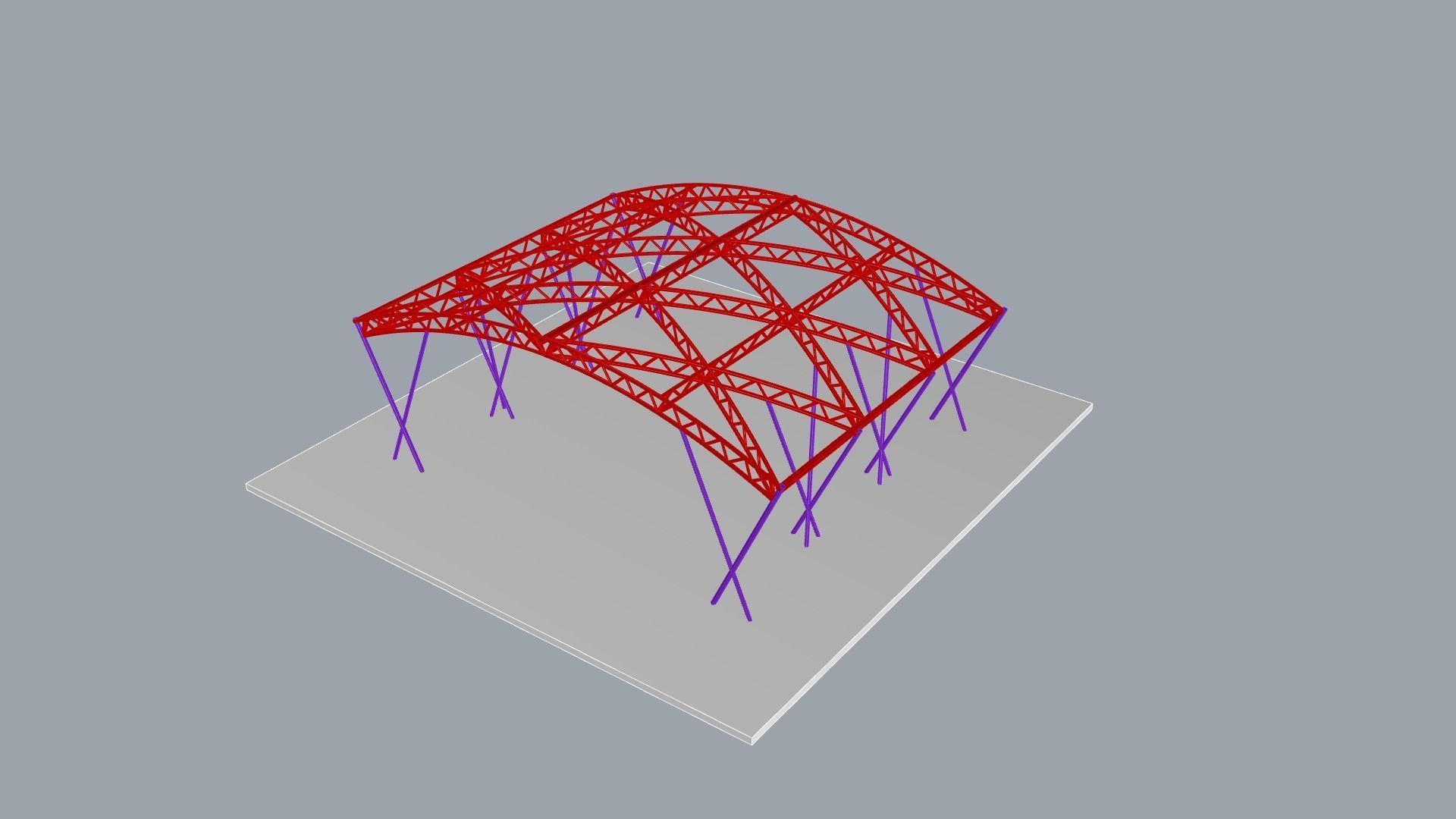 Truss beam - Cylindrical roof model 3D model | CGTrader