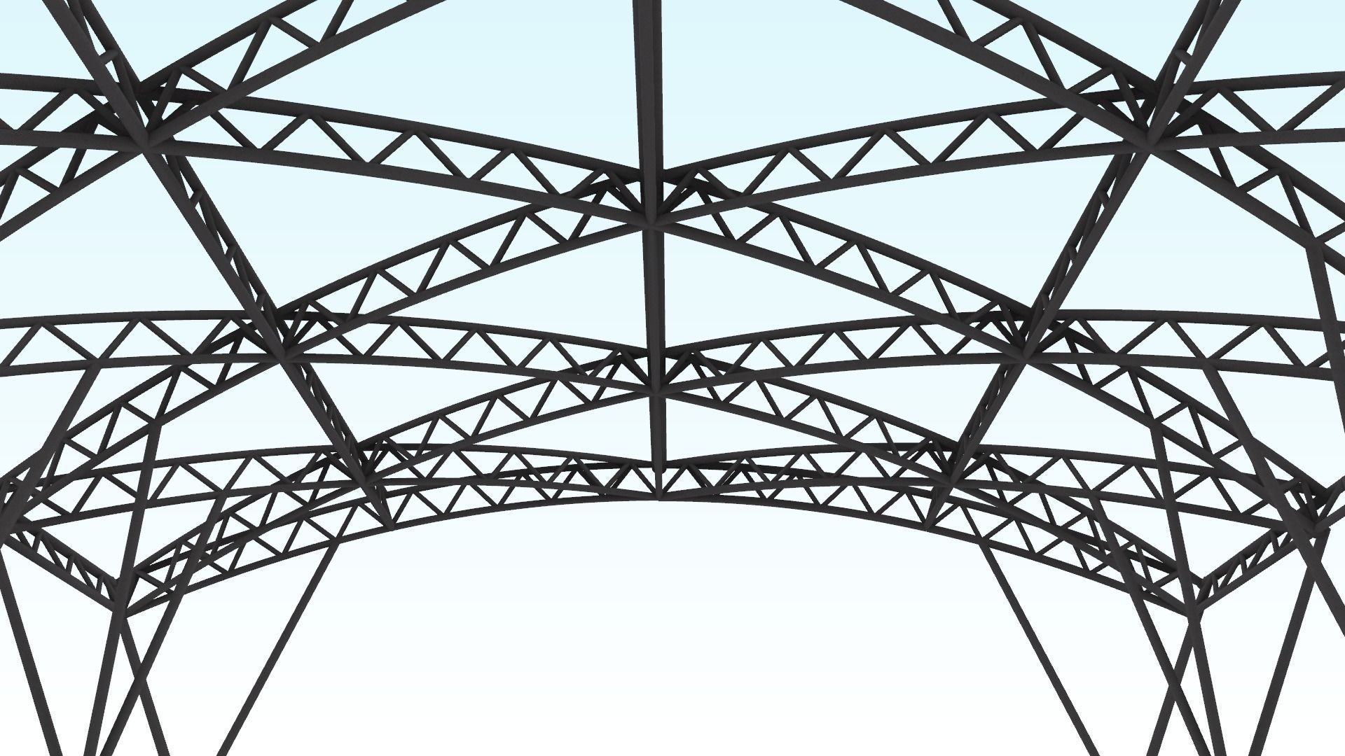 Truss beam - Cylindrical roof model 3D model | CGTrader