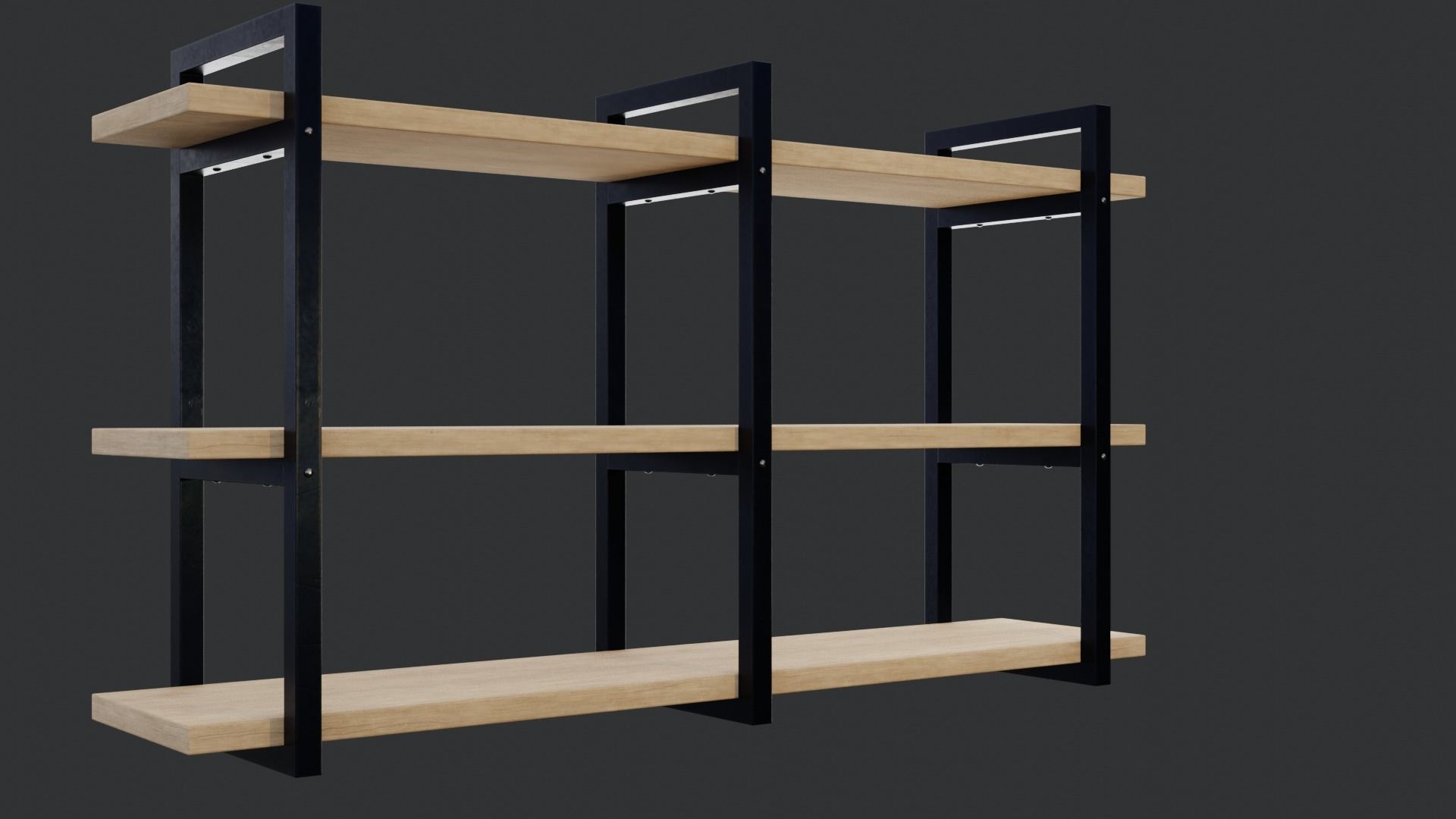 3D model 3 tier wall shelf VR / AR / low-poly | CGTrader