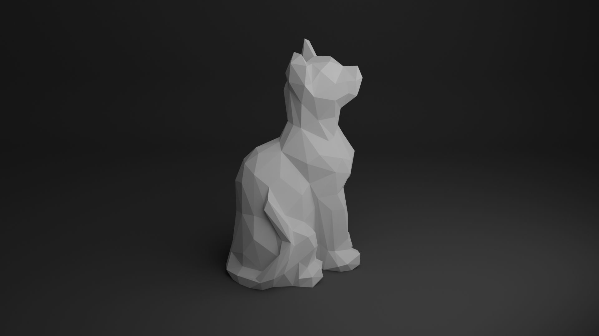 Cat Low Poly 3D model 3D printable | CGTrader