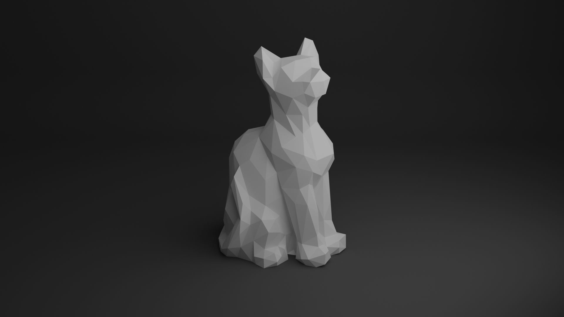Cat Low Poly 3D model 3D printable | CGTrader