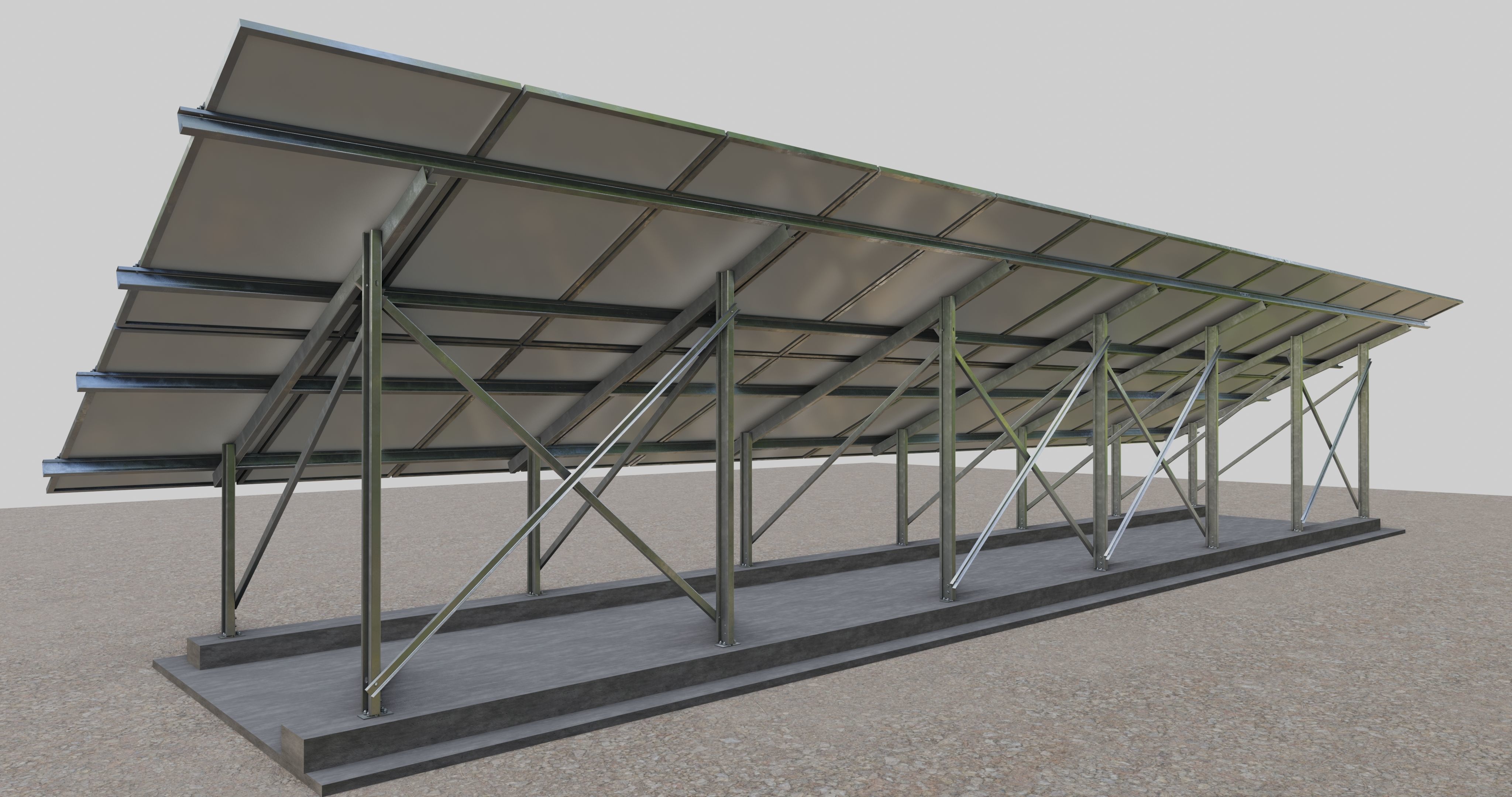 Solar Panel Steel Construction Type 8 3D model | CGTrader